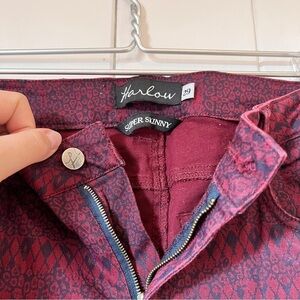 Harlow | Pants & Jumpsuits | Harlow Maroon And Black Skinny Patterned ...